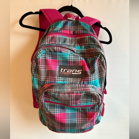 Jansport | Bags | Trans By Jansport Pinkgreyblue Multi Colored Plaid ...